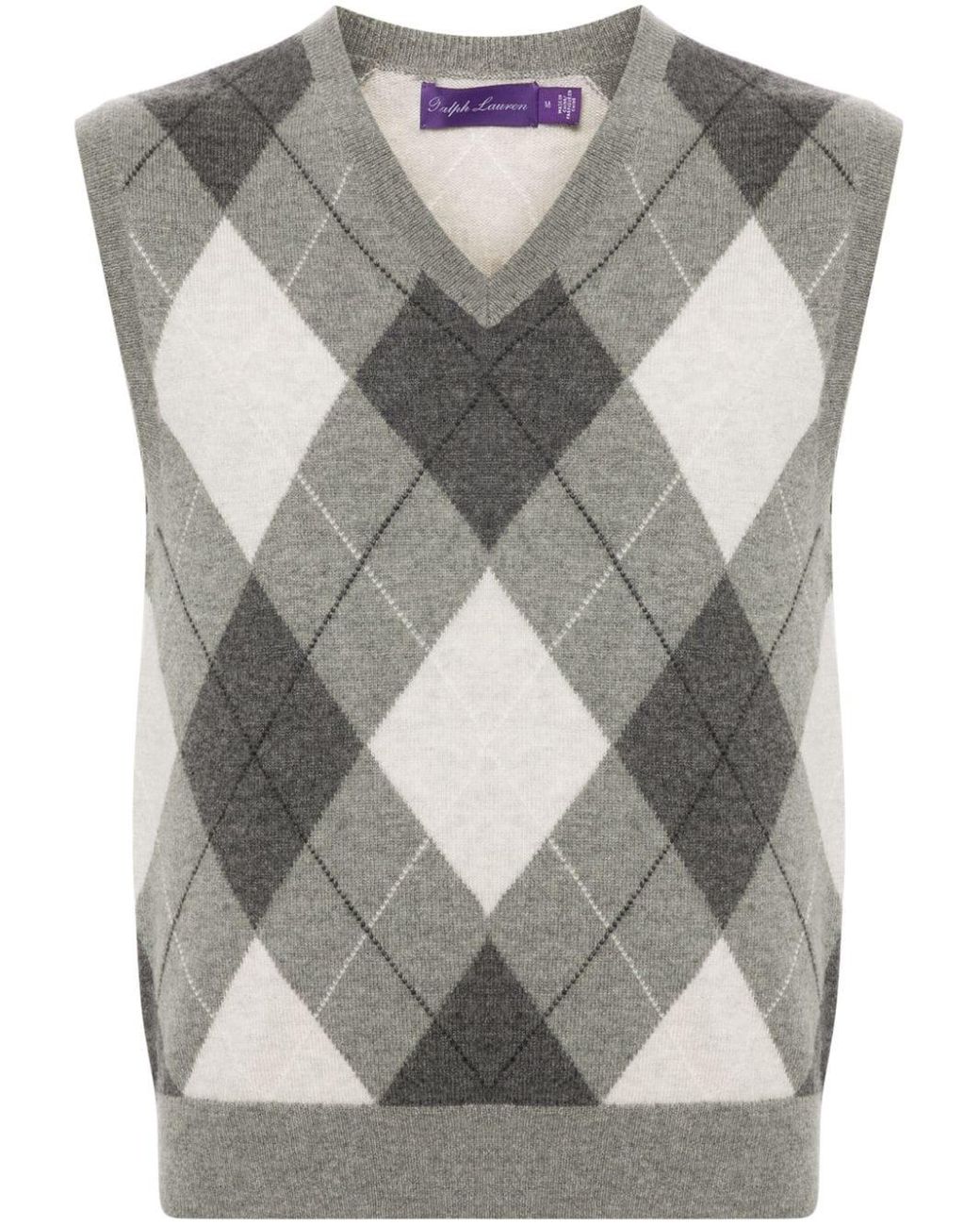 Ralph Lauren Argyle-Knit V-Neck Vest in Gray for Men | Lyst