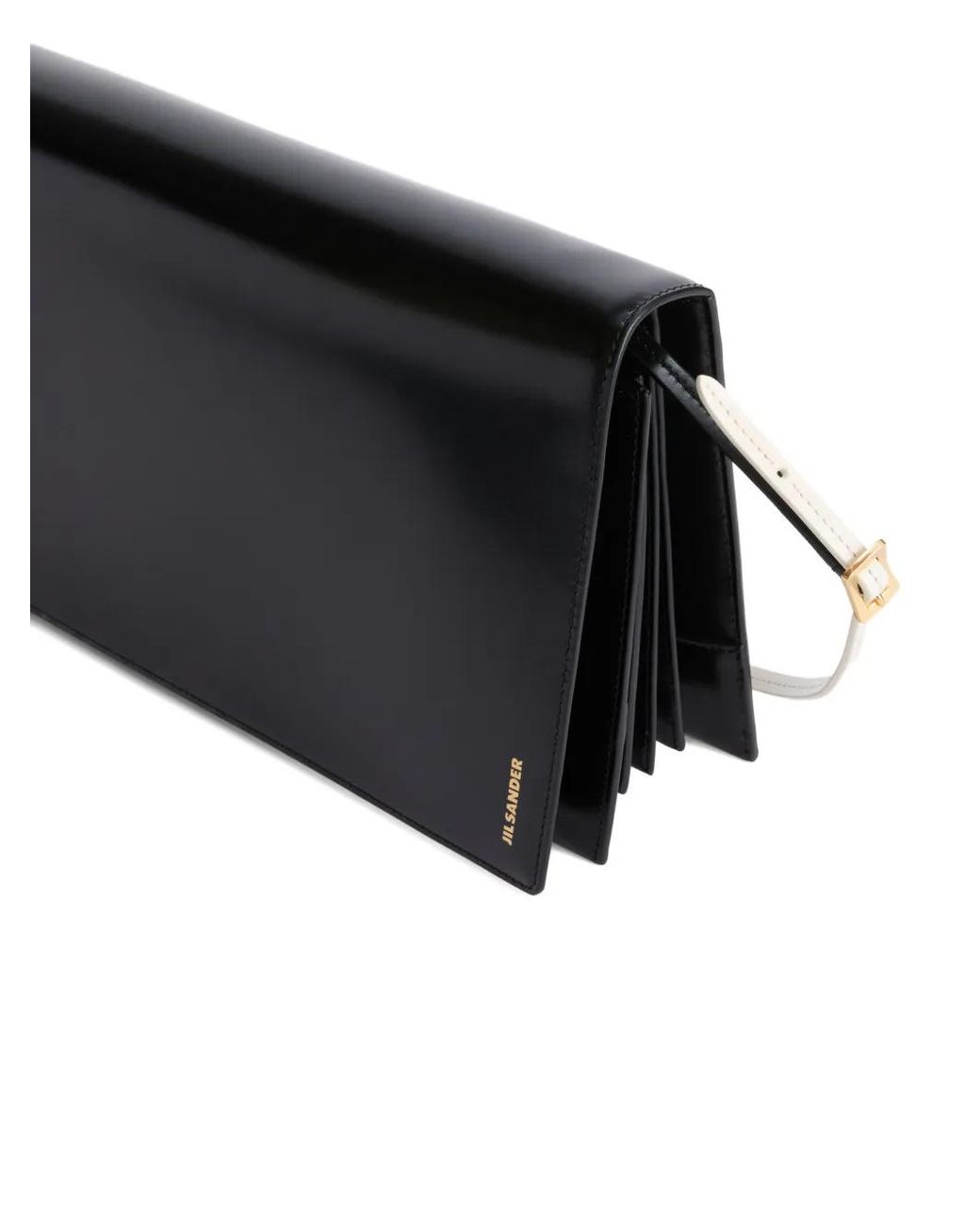 Jil Sander Medium File Leather Shoulder Bag in Black | Lyst