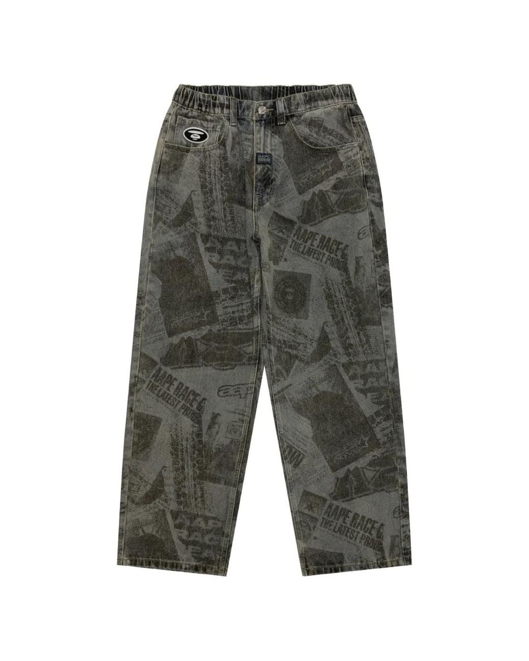 Aape By A Bathing Ape Logo-Patch Printed Trousers in Grey for Men | Lyst UK