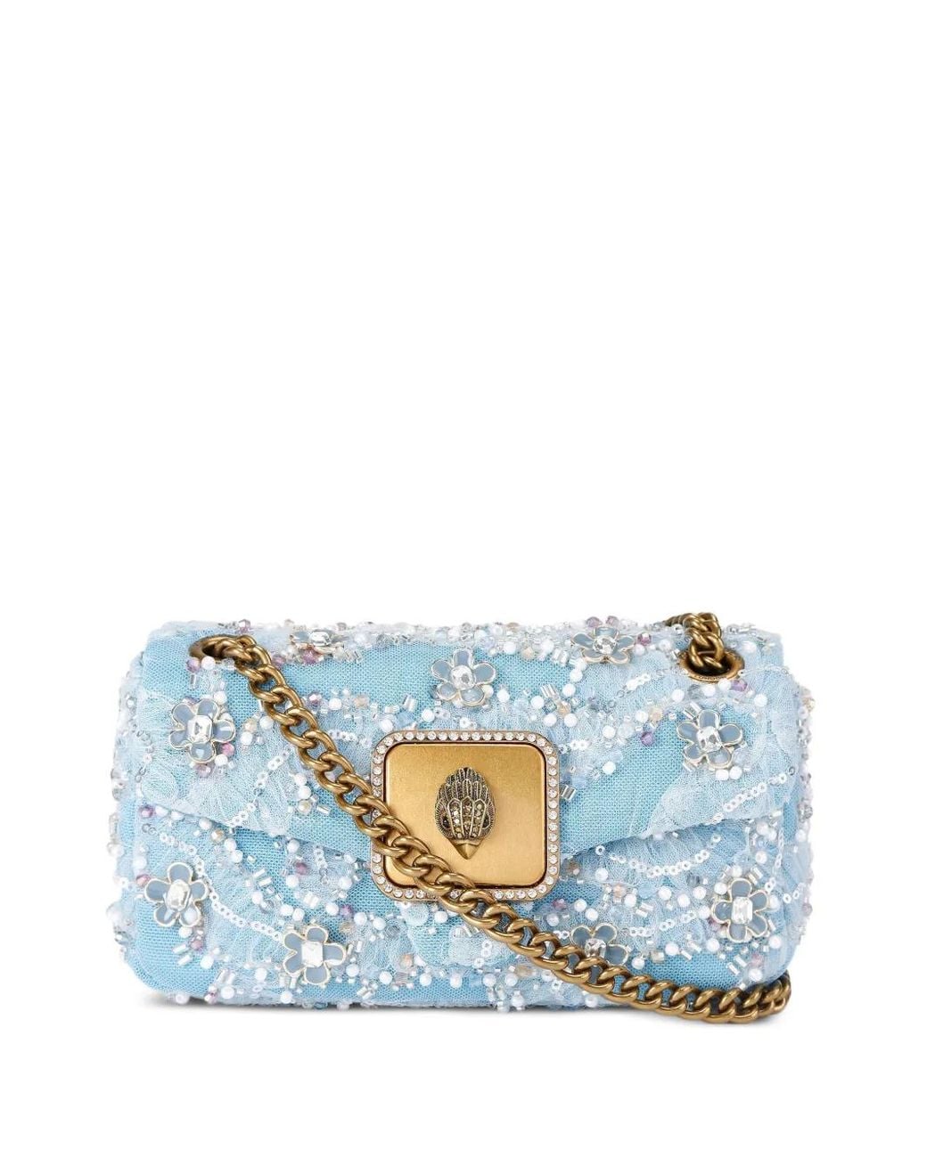 Kurt Geiger Mini Pimlico Beaded Eagle Bag in Blue | Lyst