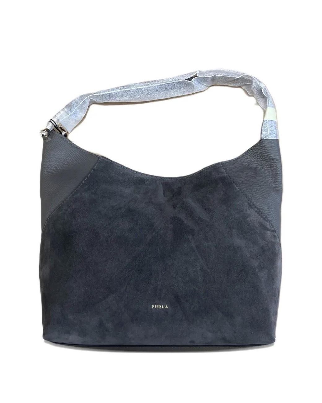 Furla Hobo Suede Tote Bag in Blue | Lyst