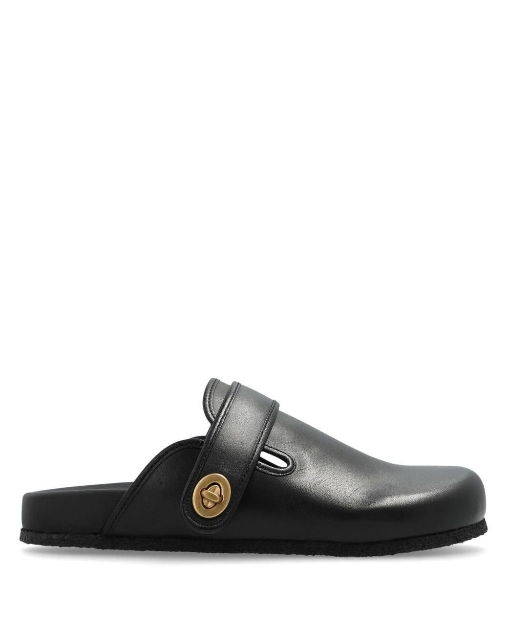 COACH Blake Leather Mules in Black | Lyst
