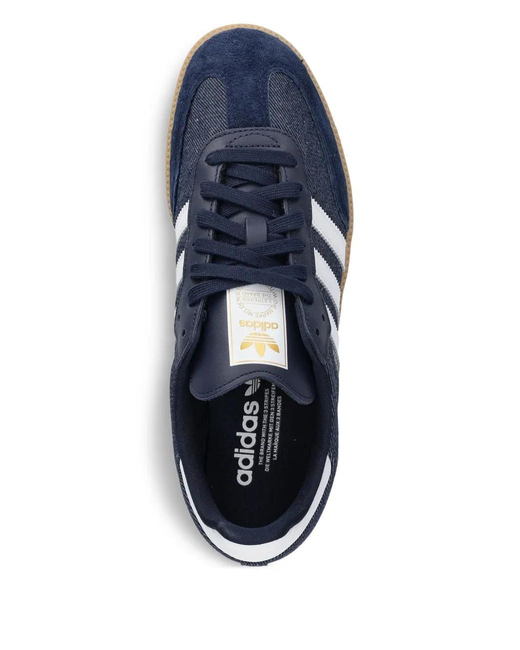 adidas Samba Three-Stripe Sneakers in Blue for Men | Lyst