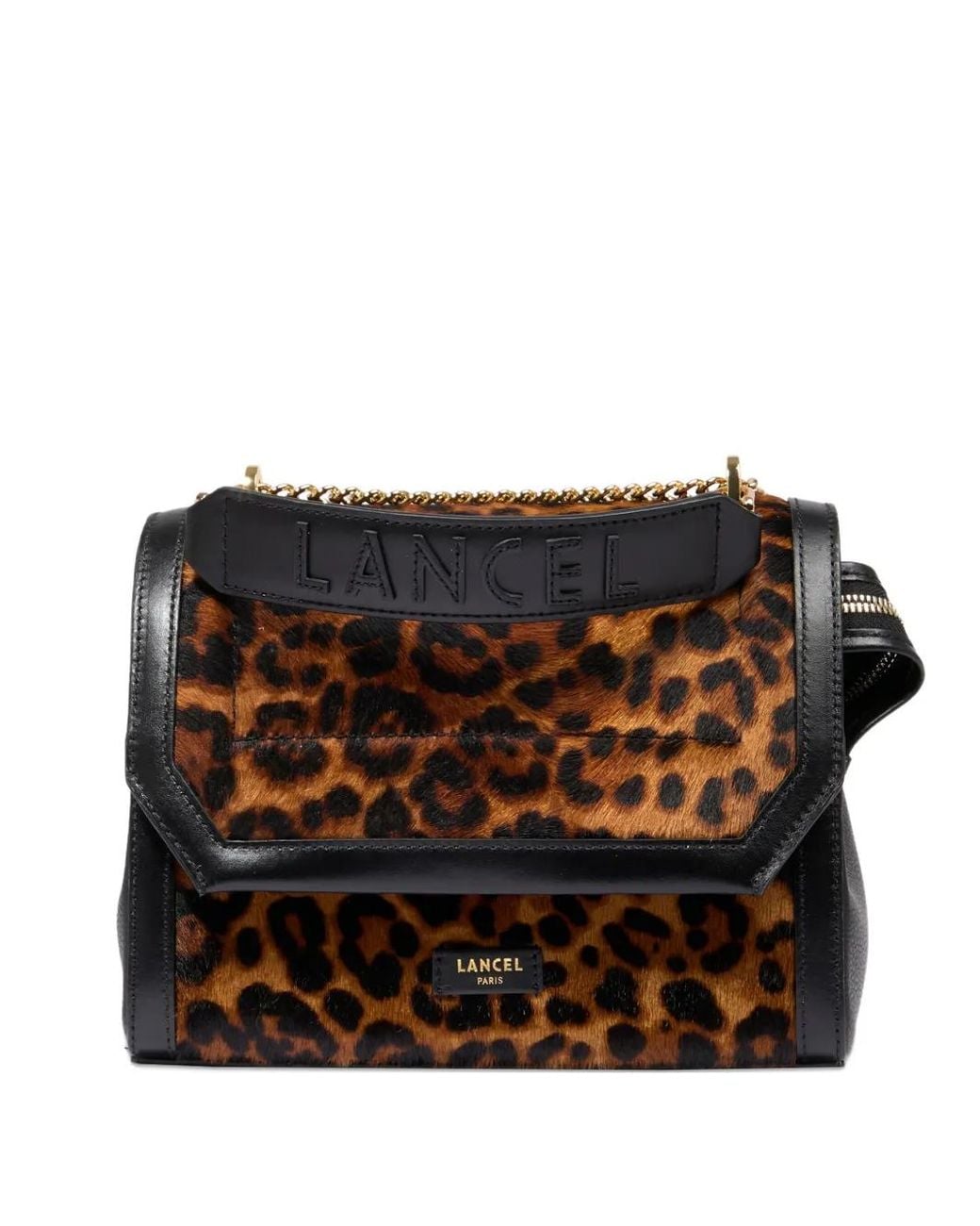 Lancel Ninon Leopard-Print Flap Bag in Black | Lyst
