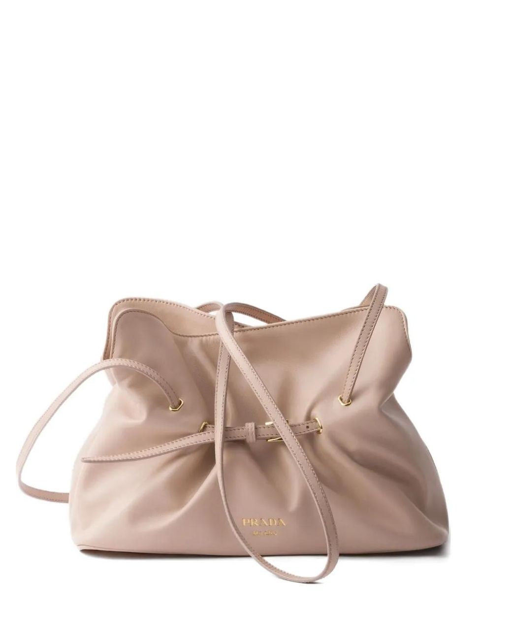 Prada Small Dada Leather Shoulder Bag in Pink | Lyst