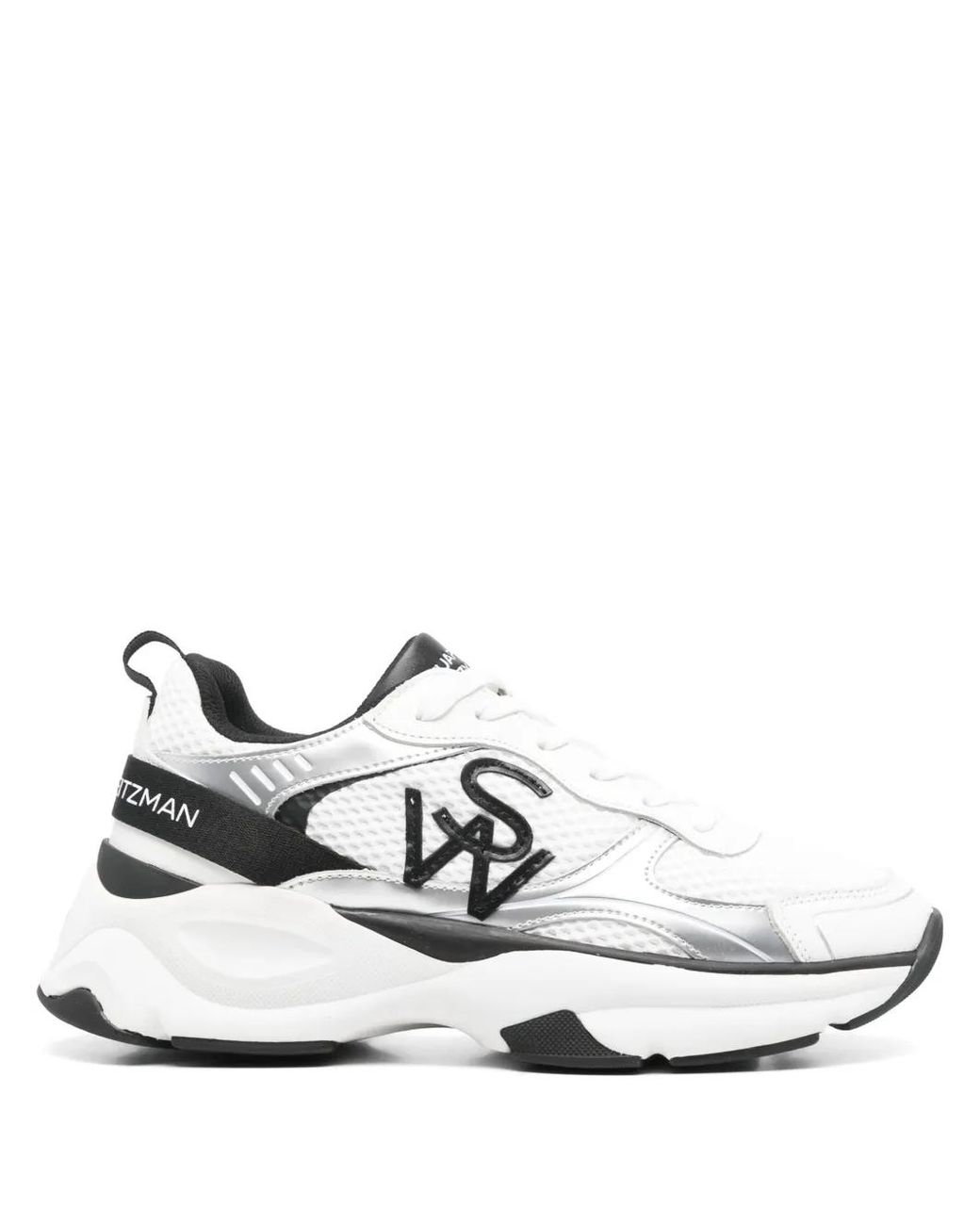 Stuart Weitzman Sw Logo-Appliqué Sneakers in White | Lyst