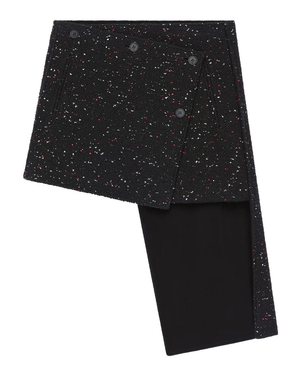 Courreges Asymmetrical-Panel Tweed Mini Skirt in Black | Lyst UK