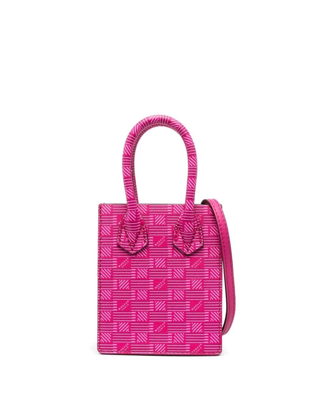 Moreau Logo-Print Leather Shoulder Bag in Pink | Lyst