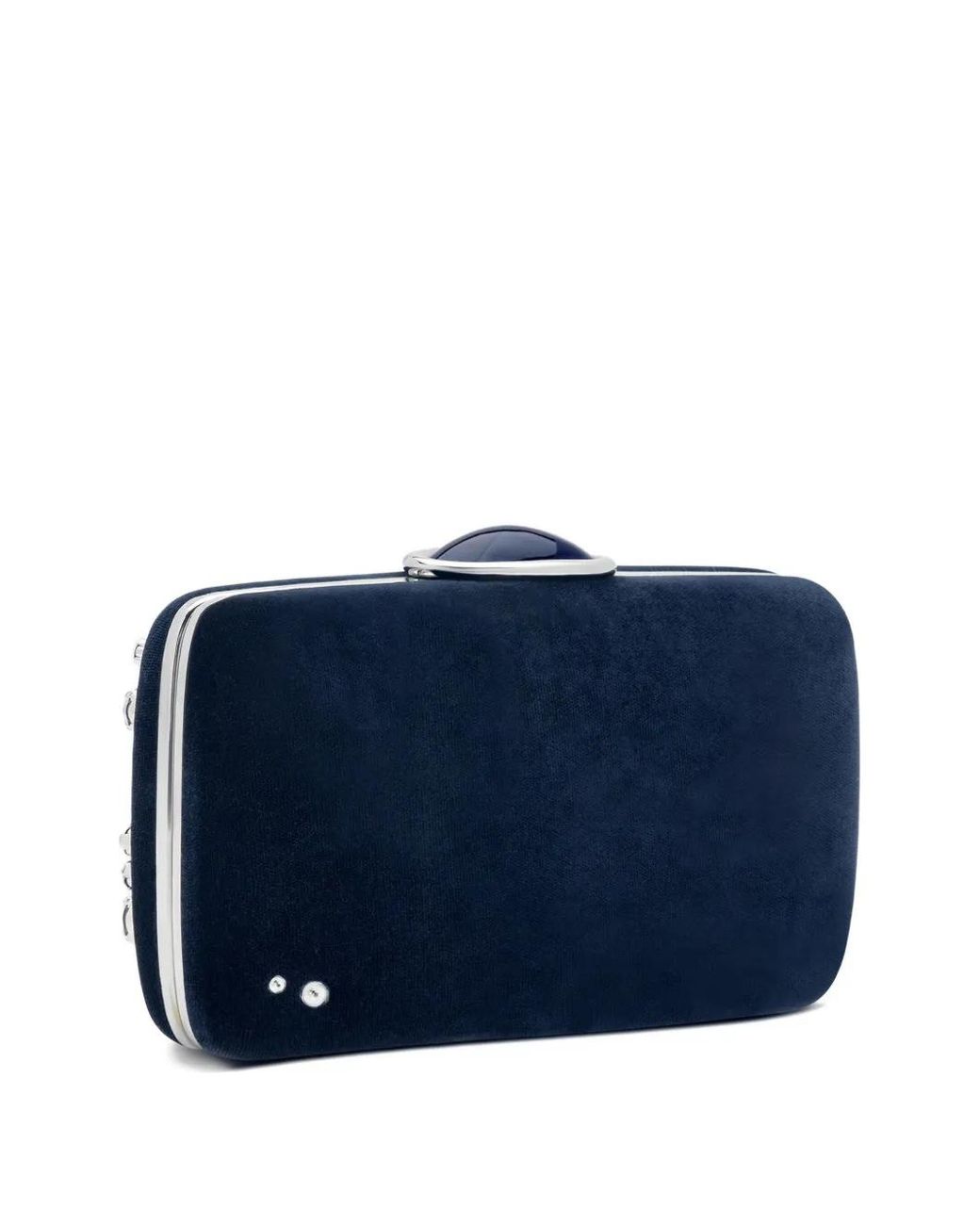 Oscar de la Renta Crystal-Embellished Velvet Clutch Bag in Blue | Lyst