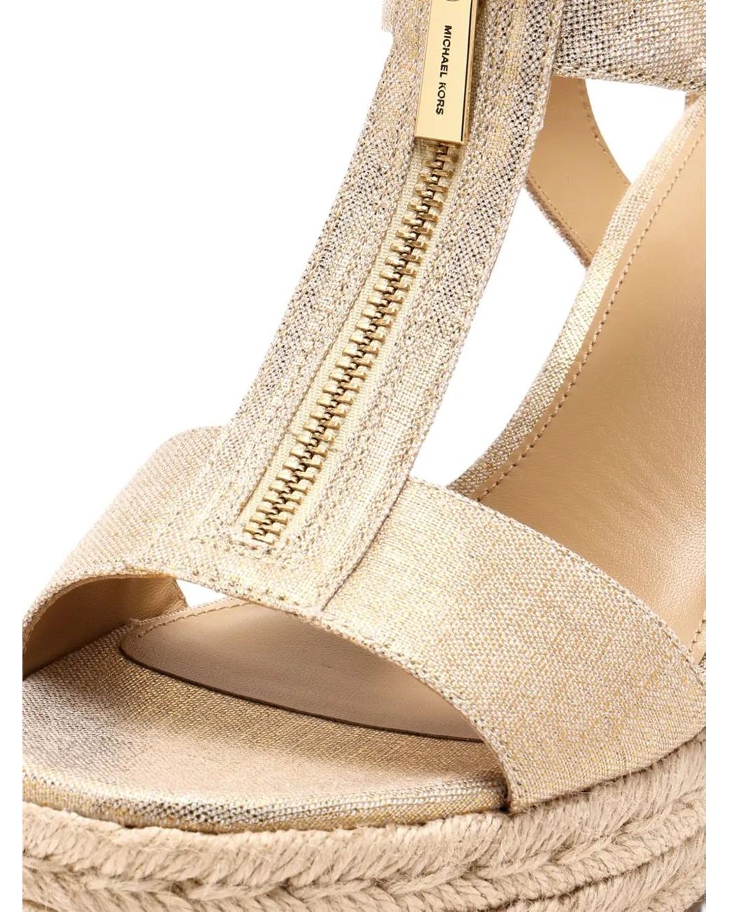 Michael Kors 100Mm Berkley Zip-Front T-Bar Espadrilles in Natural | Lyst