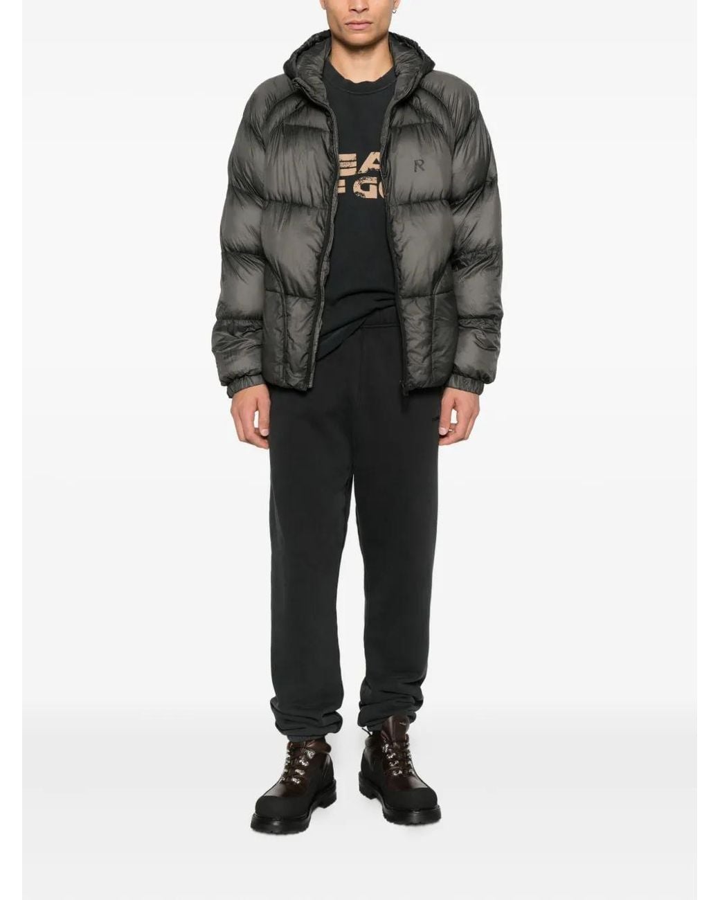 Represent Translucent Hooded Puffer Jacket in Gray for Men | Lyst