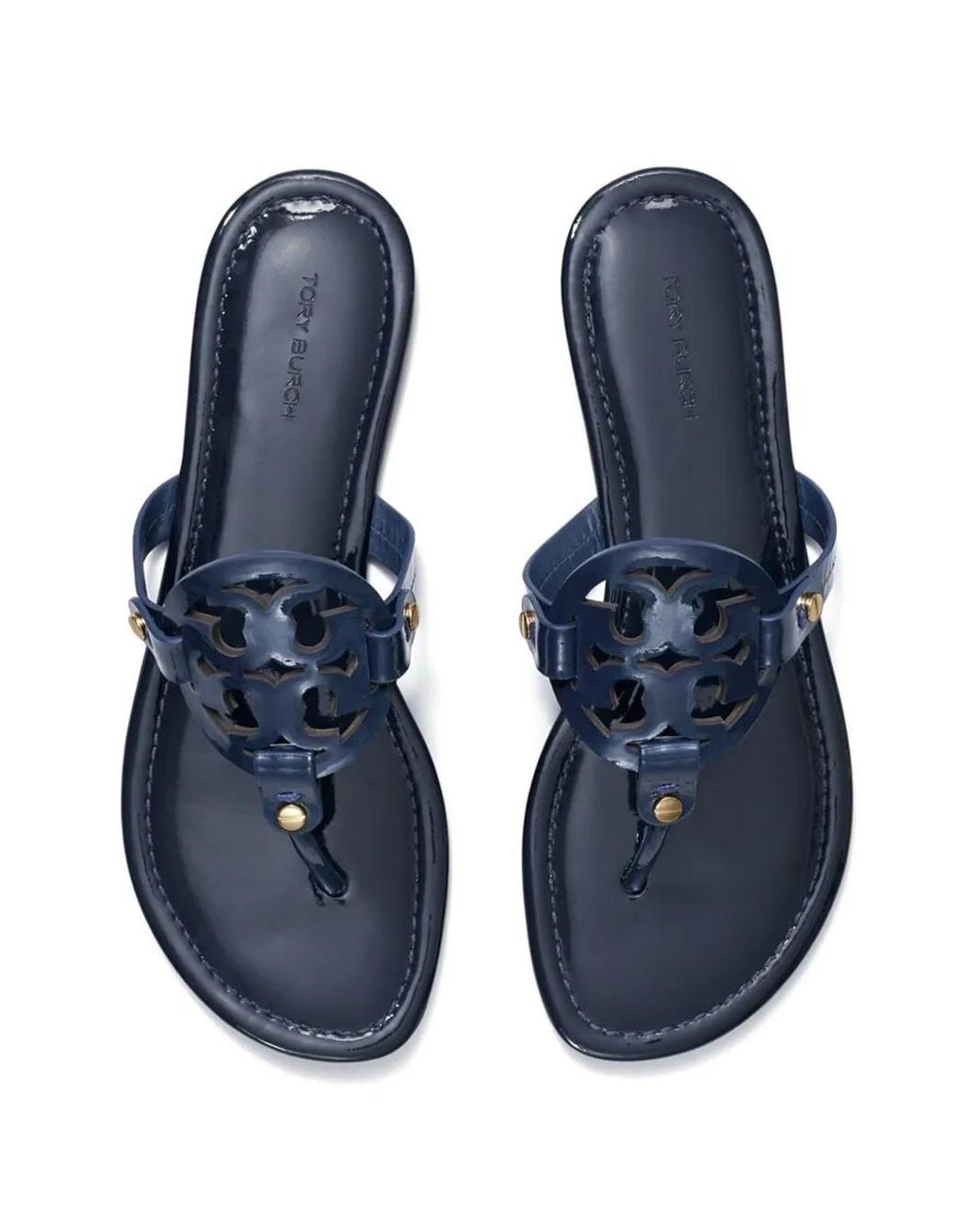 Tory Burch Miller Cut-Out Flat Sandals in Blue | Lyst