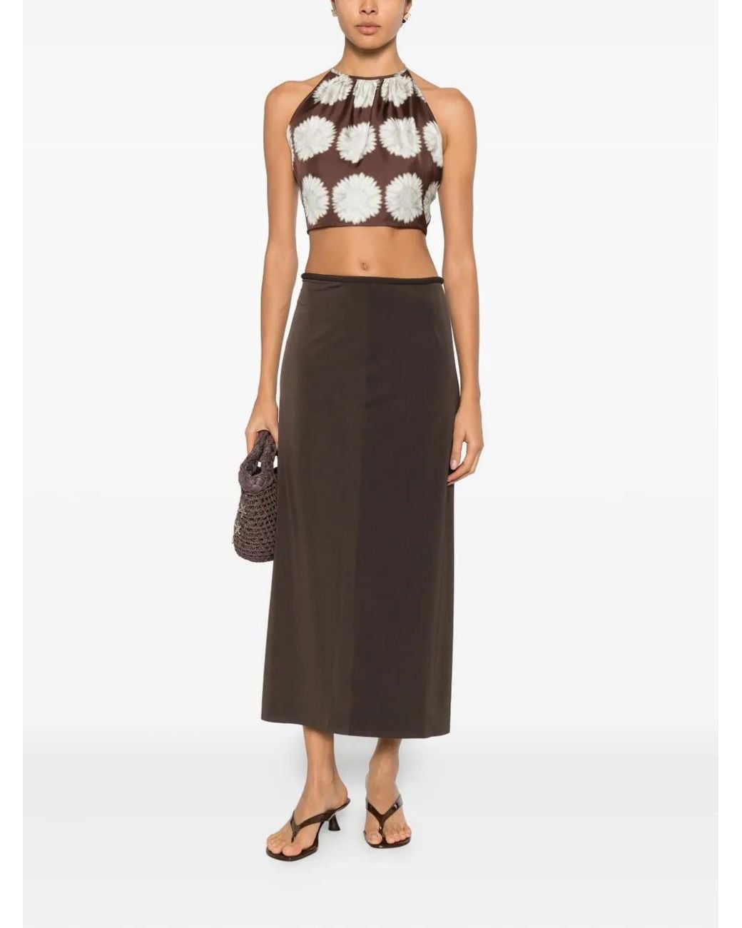 SIR. Matheo Midi Skirt in Brown | Lyst