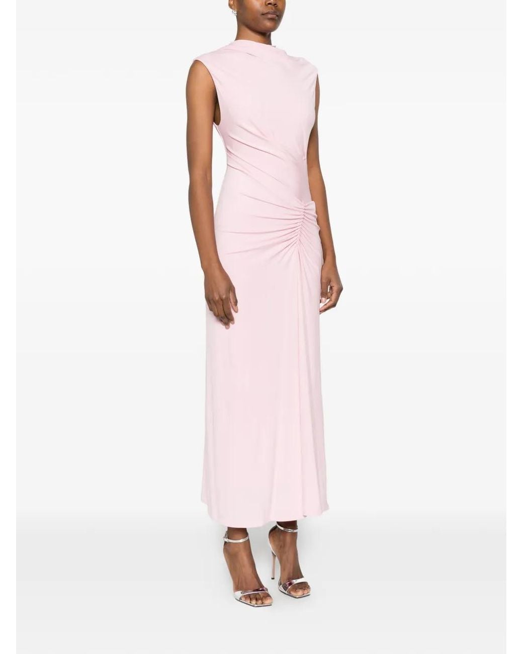 Jonathan Simkhai Acacia Draped Midi Dress in Pink | Lyst