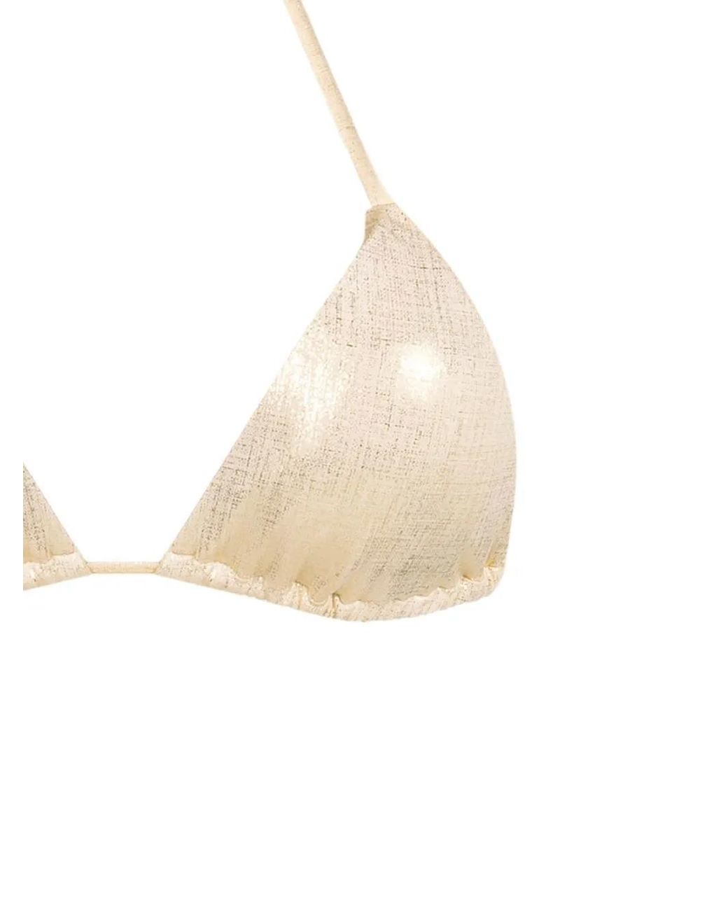 Amir Slama Metallic-Effect Halterneck Bikini in White | Lyst