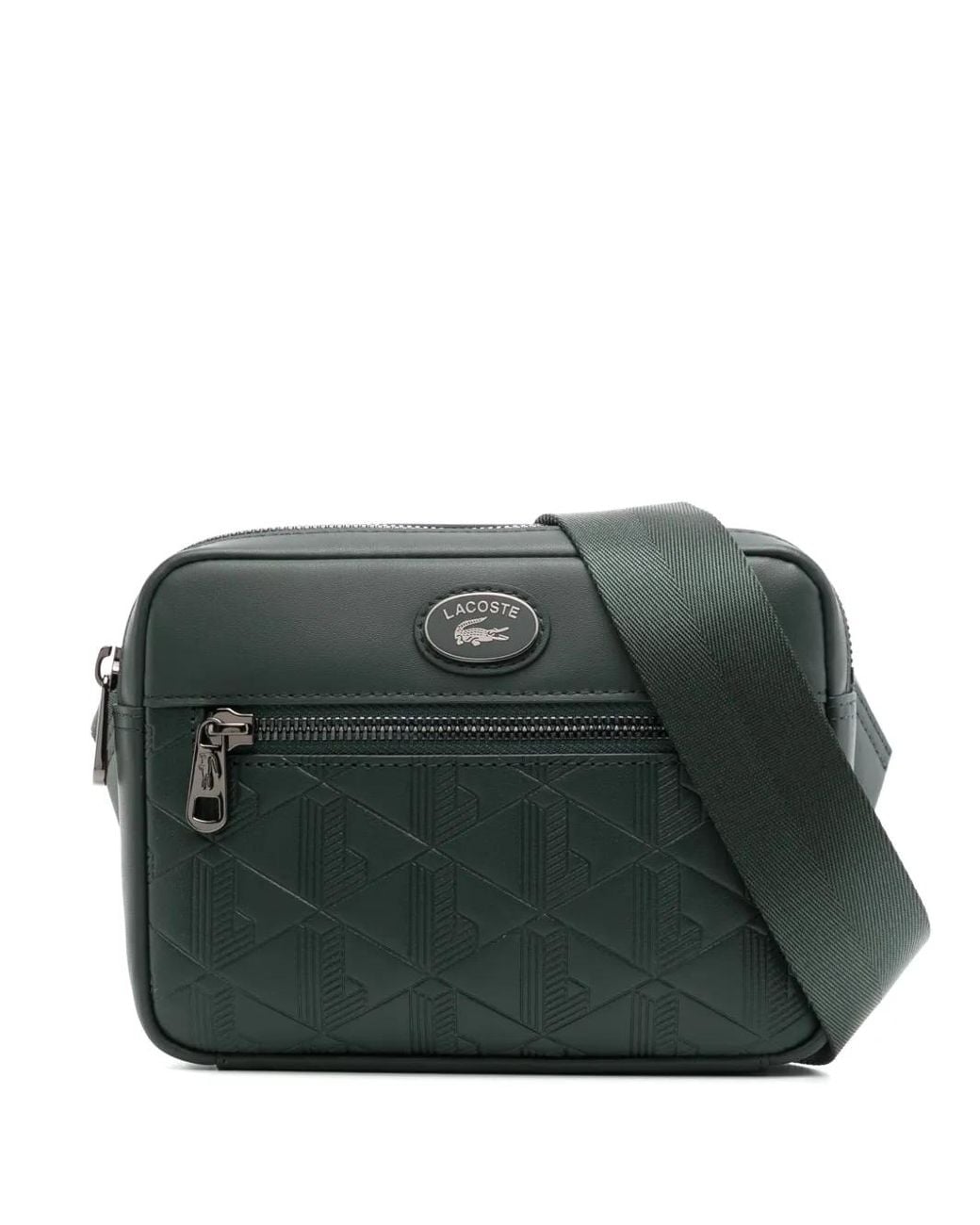 Lacoste Monogram Reporter Bag in Green for Men | Lyst
