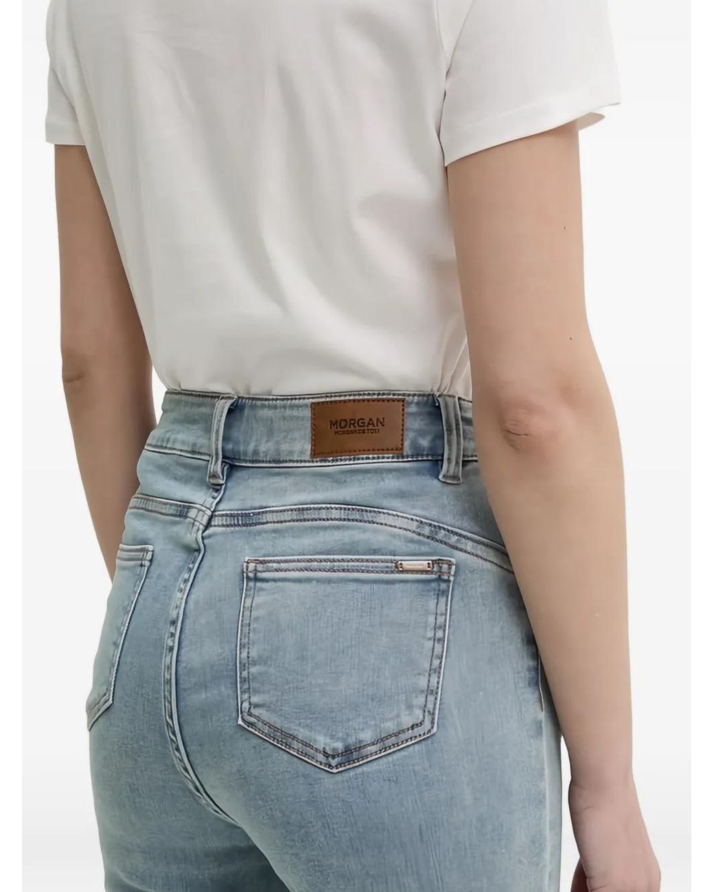 Morgan Braid Flared Jeans in Blue | Lyst UK