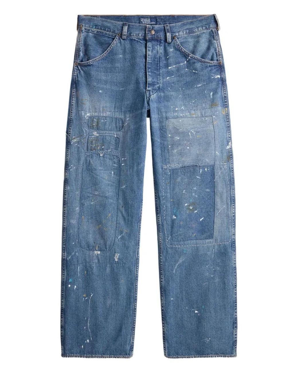 Polo Ralph Lauren Patchwork Denim Straight-Leg Jeans in Blue for Men ...