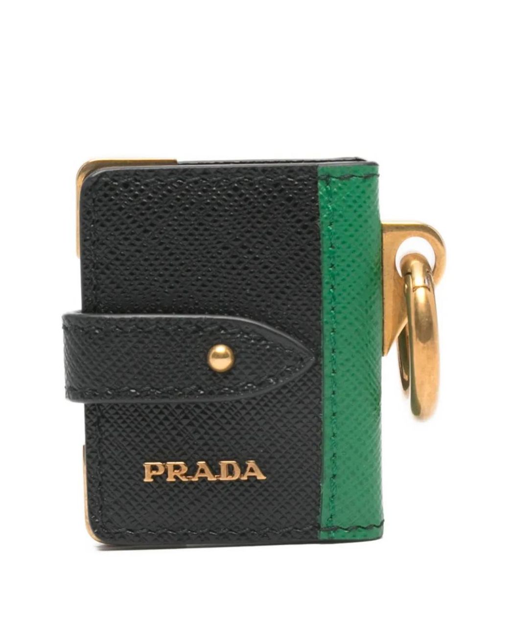 Prada Saffiano Leather Luggage Tag in Green | Lyst UK