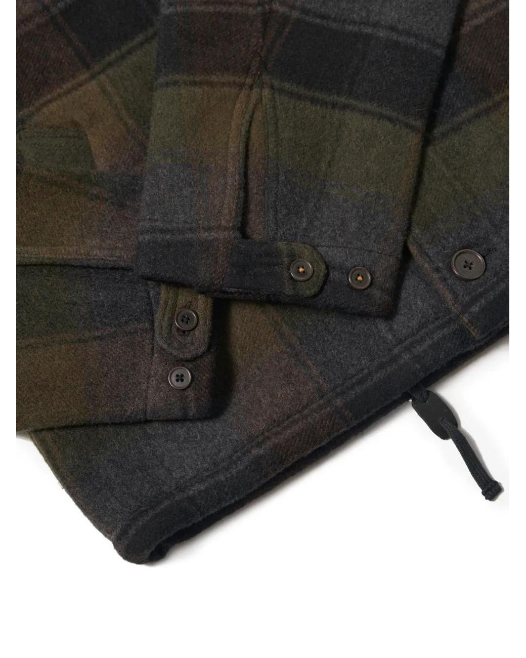 Universal Works Button-Fastening Checked Jacket in Black for Men | Lyst UK