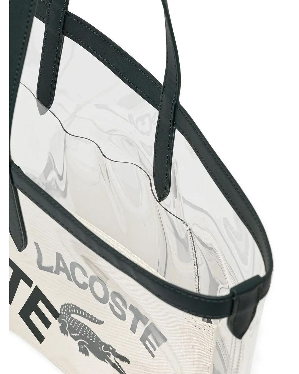 Lacoste Anna Crocodile-Logo Transparent Tote Bag in White | Lyst UK