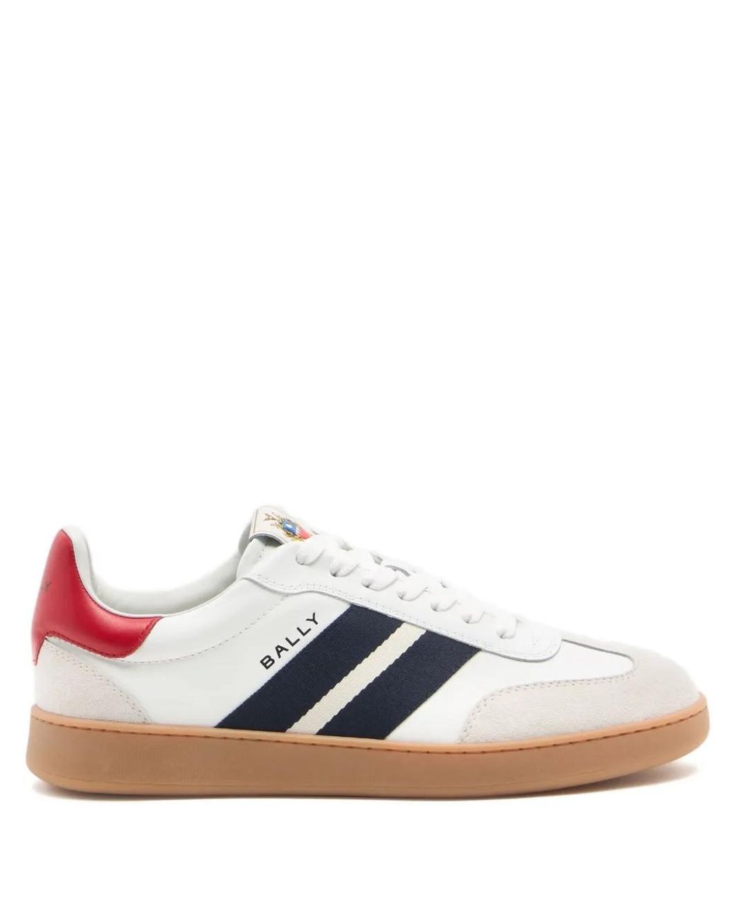 Bally Crest Striped Leather Sneakers in Blue for Men | Lyst