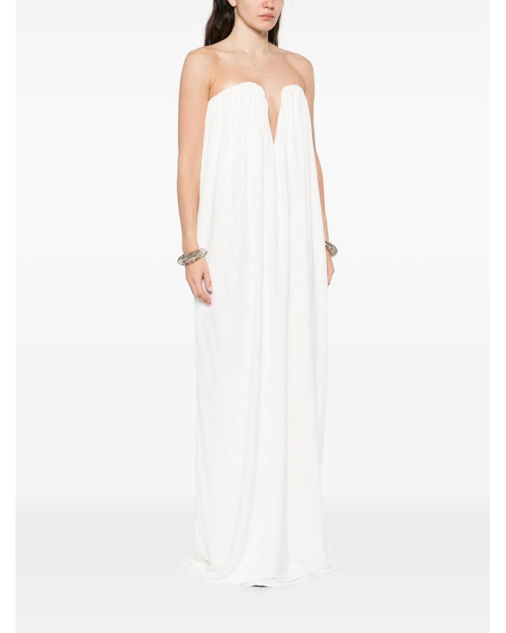 Stella McCartney Forever Stella Gathered Maxi Dress in White | Lyst