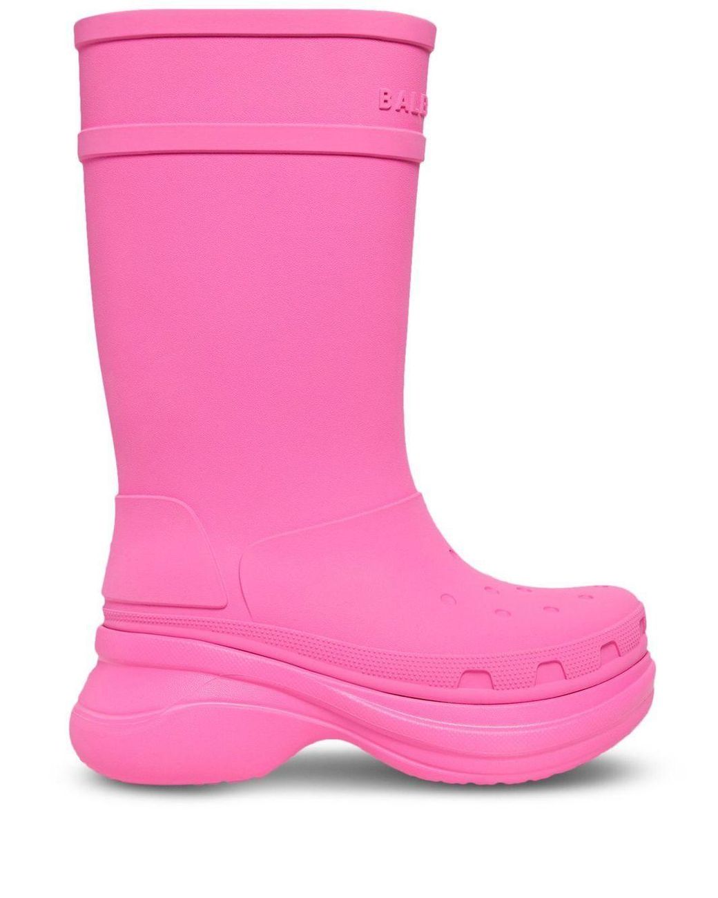 Balenciaga X Crocs Platform Boots in Pink | Lyst