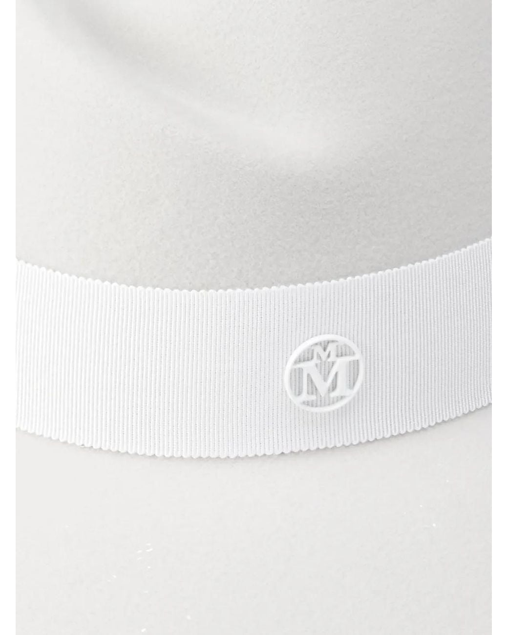Maison Michel Virginie Ribbon-Detailed Fedora Hat in White | Lyst