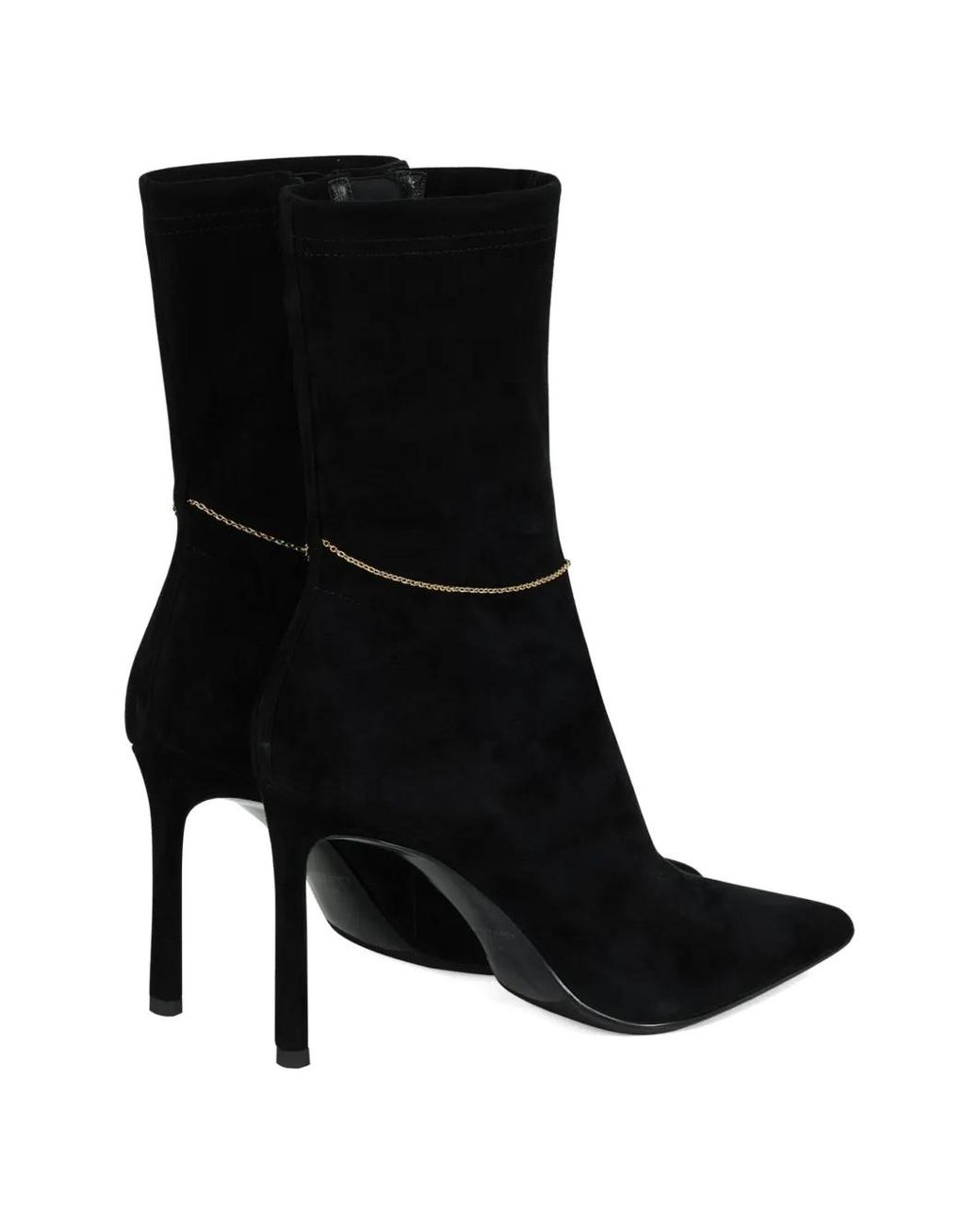 POTAMY Chain Detail Suede Boots in Black | Lyst UK