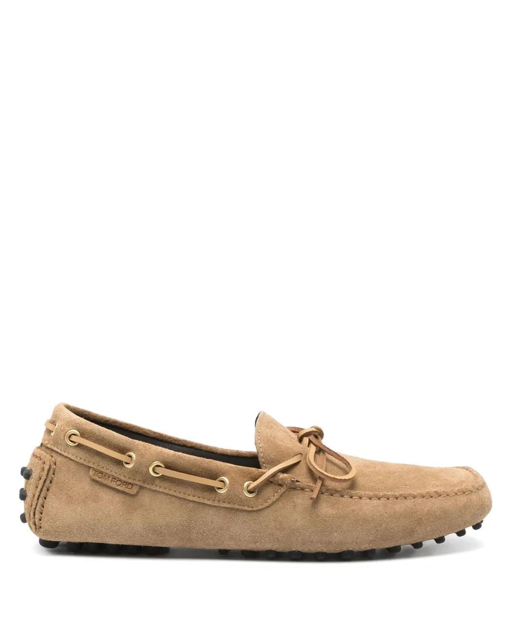 Tom Ford Suede Boat Shoes in Natural for Men | Lyst