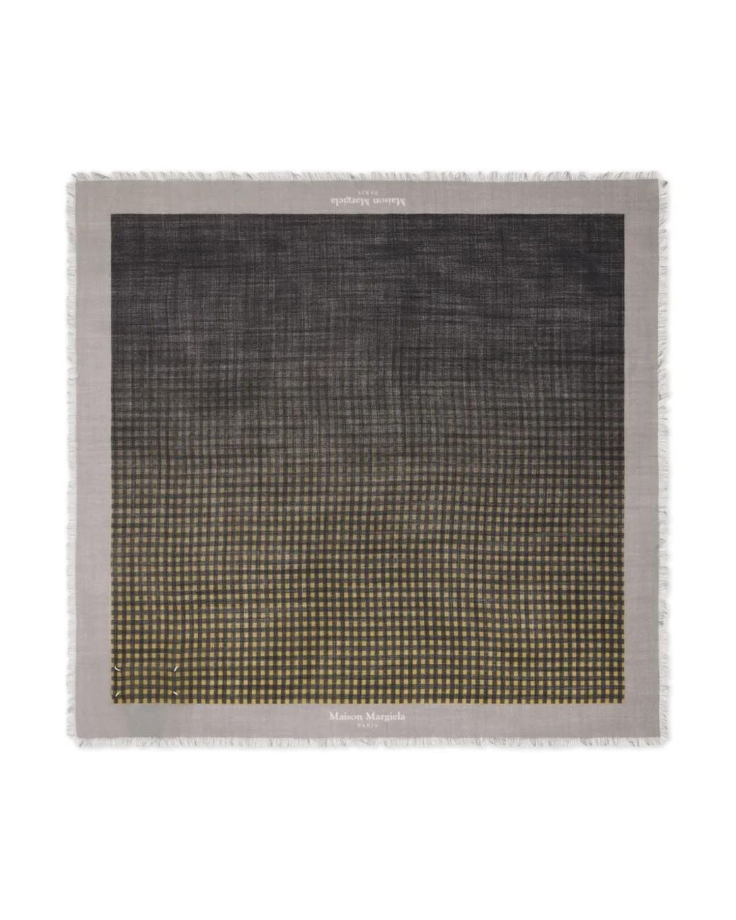 Maison Margiela Frayed-Edge Checked Scarf in Grey | Lyst UK