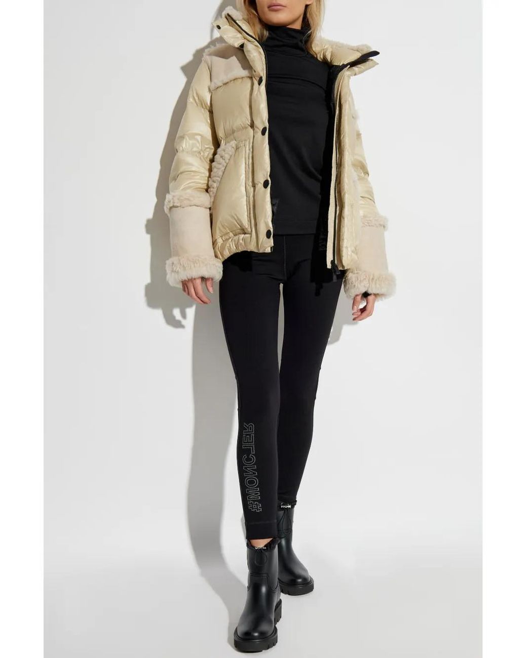 Moncler Esquel Puffer Jacket in Natural | Lyst