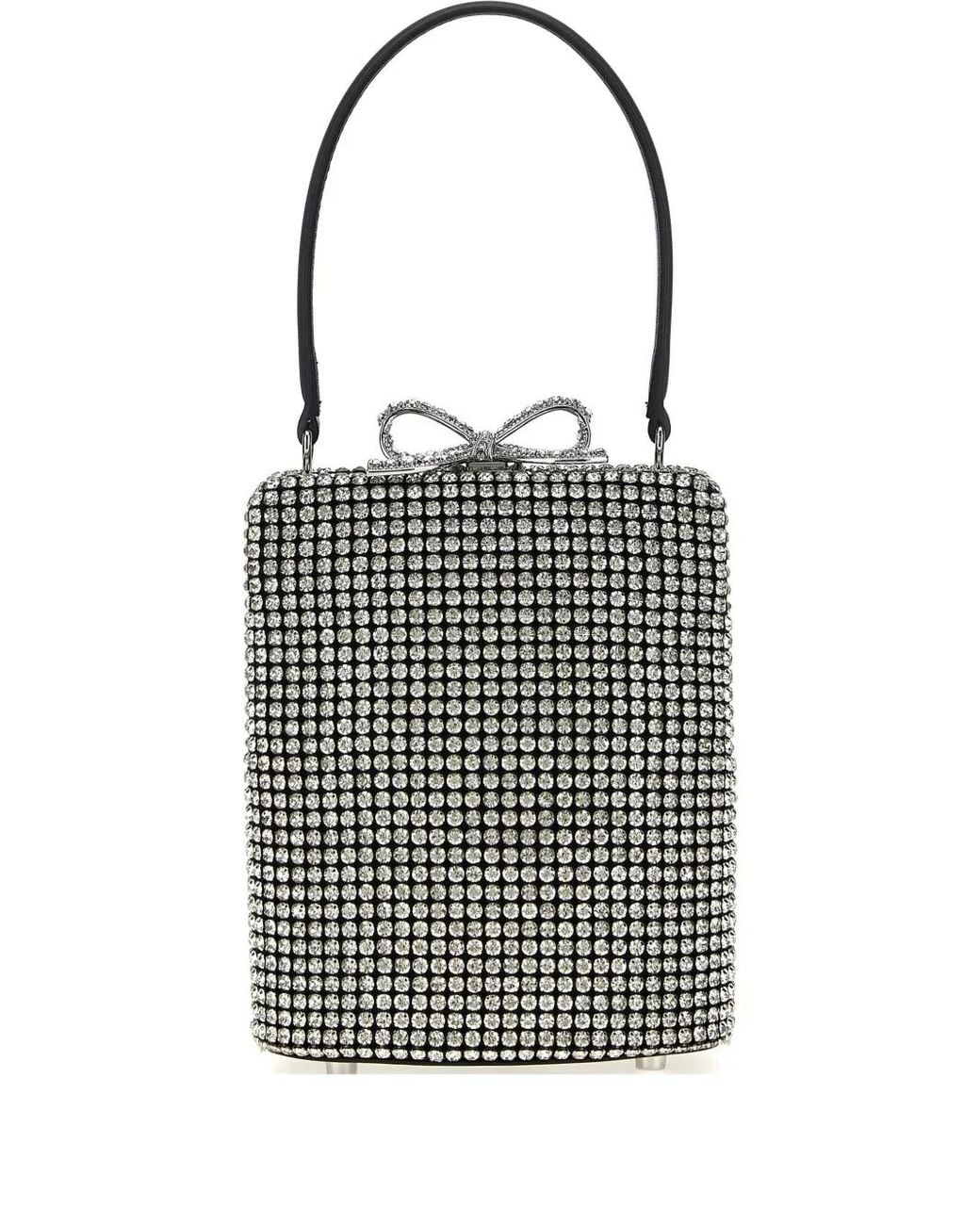 Self-Portrait Crystal Fishnet Tote Bag in Black | Lyst