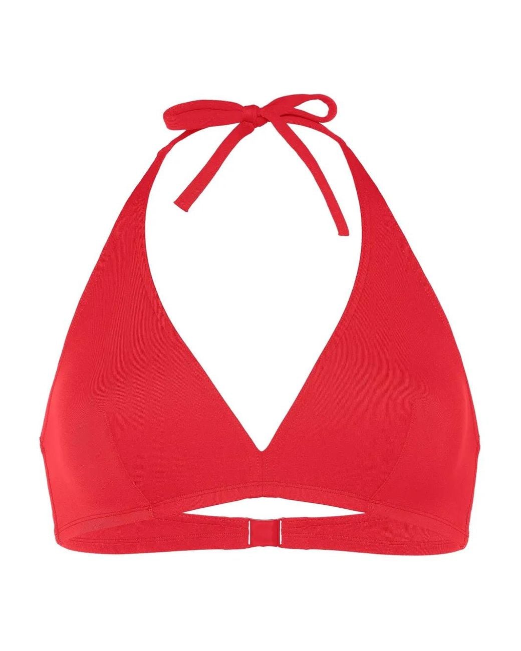 Eres Gang Halterneck Triangle Bikini Top in Red | Lyst