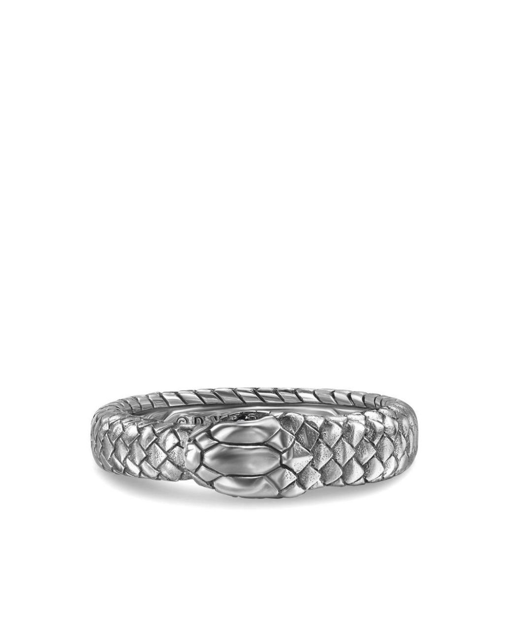 David Yurman Sterling Ouroboros Diamond Band Ring (6Mm) in White for ...