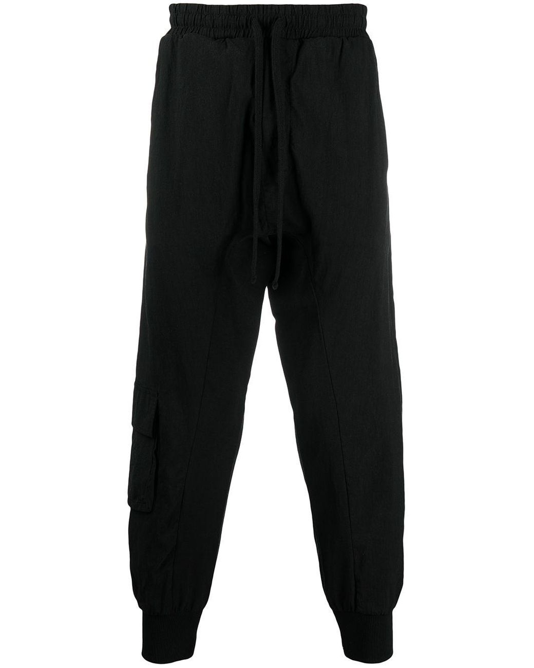 Thom Krom Linen Cropped-tapered Track Pants in Black for Men - Lyst