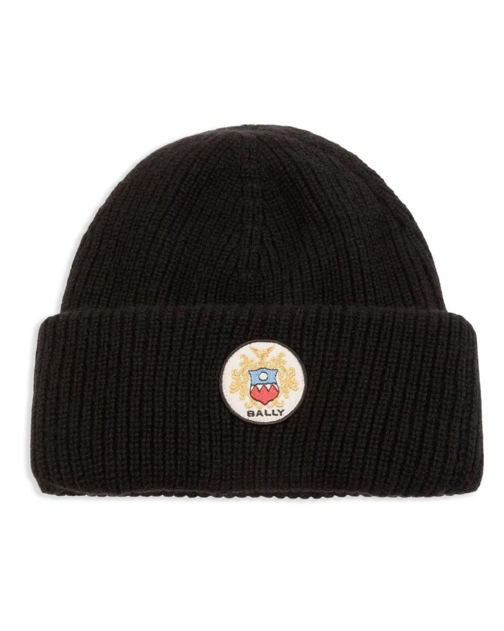 Bally Crest Logo-Patch Beanie in Black for Men | Lyst UK