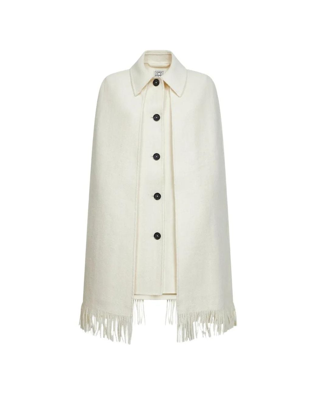 TOTEME Fringed Cape in White | Lyst