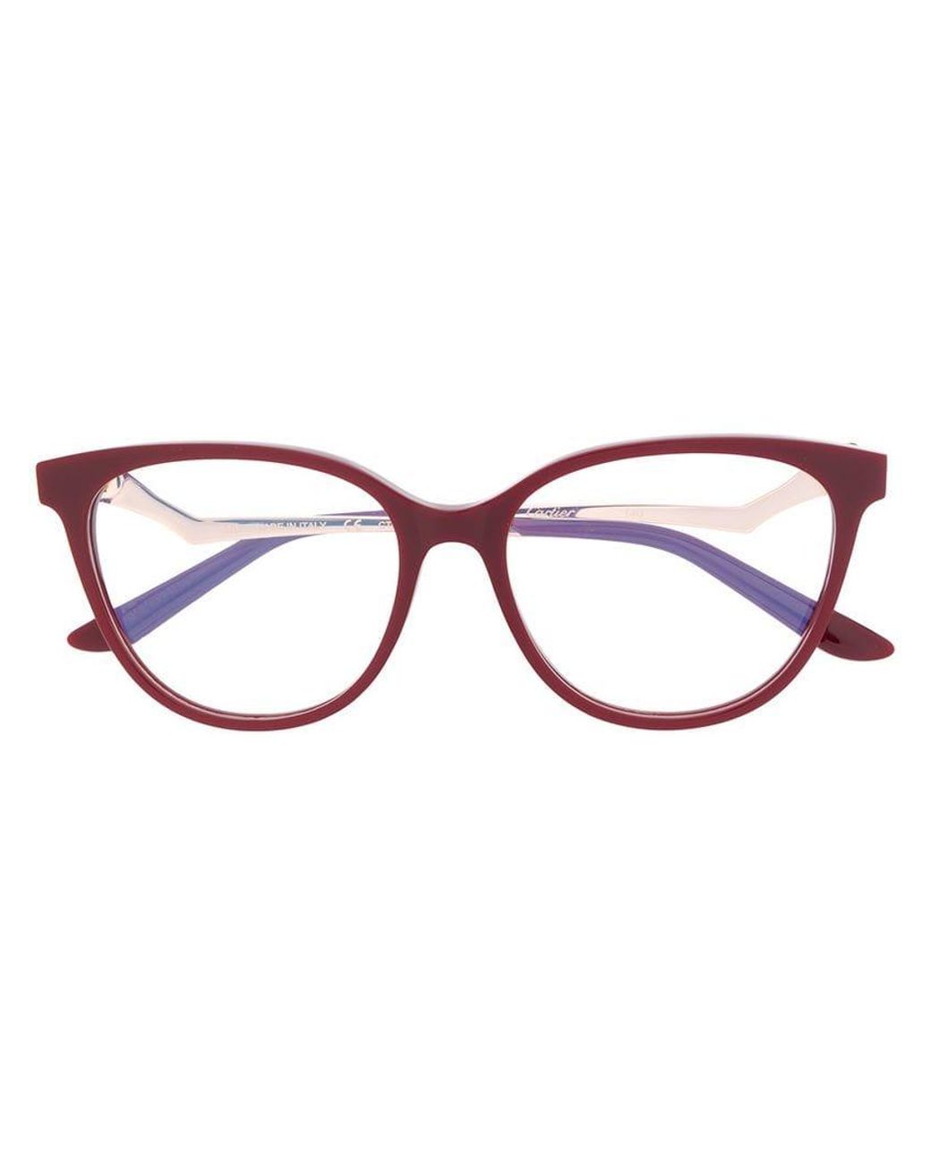Cartier Ct0119o Glasses In Red Lyst