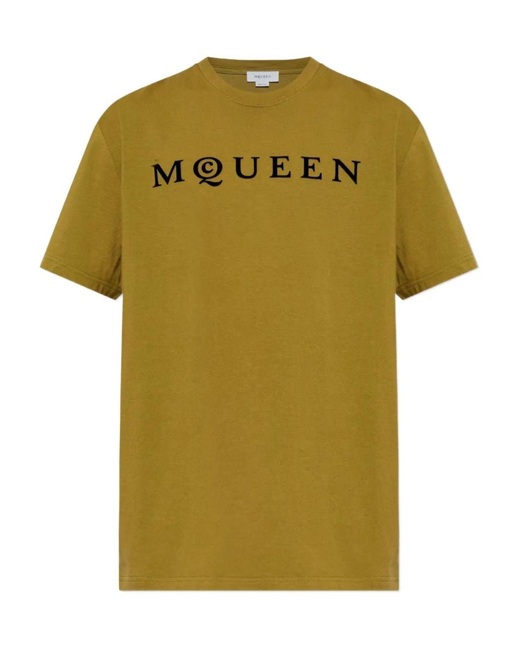 McQueen Logo-Print T-Shirt in Green for Men | Lyst UK