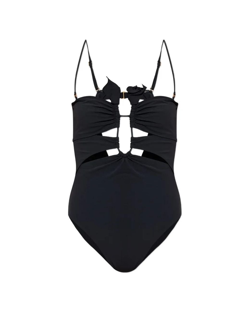 Cult Gaia Cut-Out Swimsuit in Black | Lyst