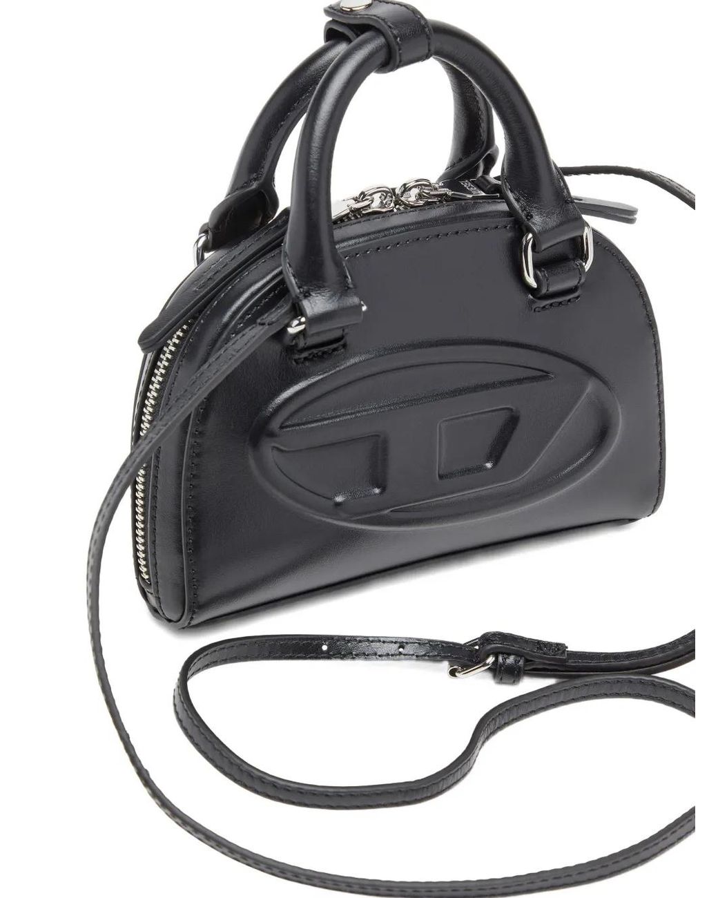 DIESEL 1Dr Dome Embossed Logo Crossbody Bag in Black | Lyst