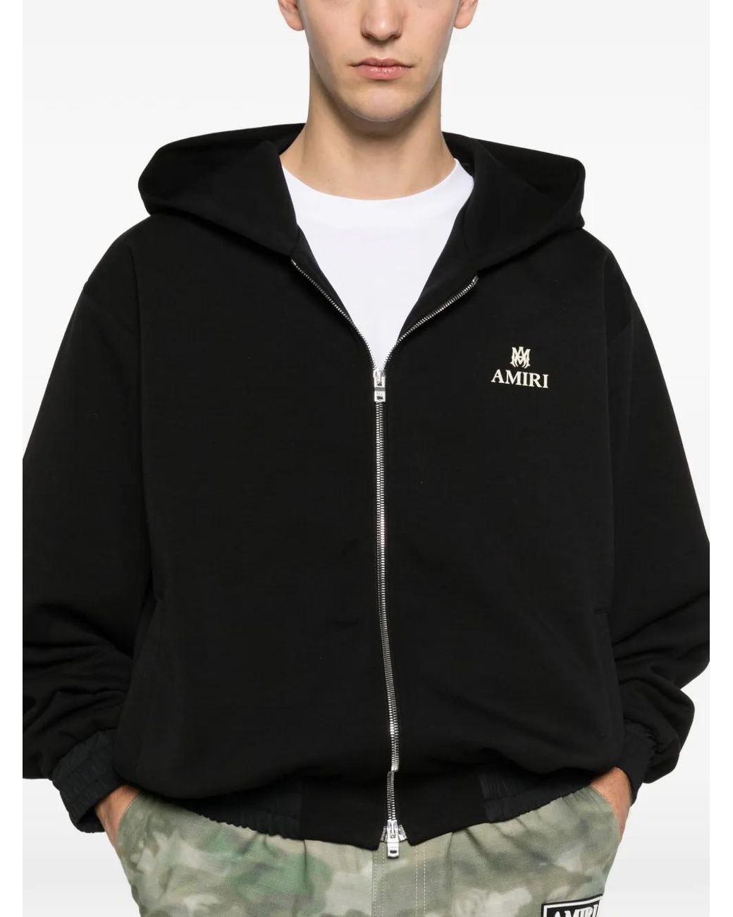 Amiri Logo-Detail Zip-Up Hoodie in Black for Men | Lyst UK