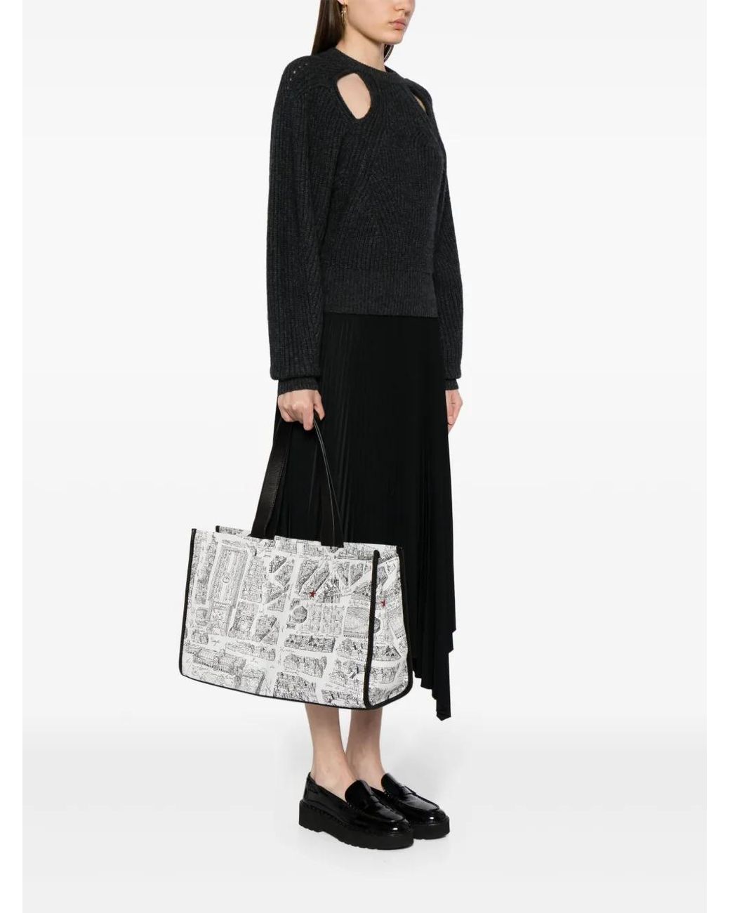 agnès b. Map Of Paris Screen-Print Tote Bag in Metallic | Lyst