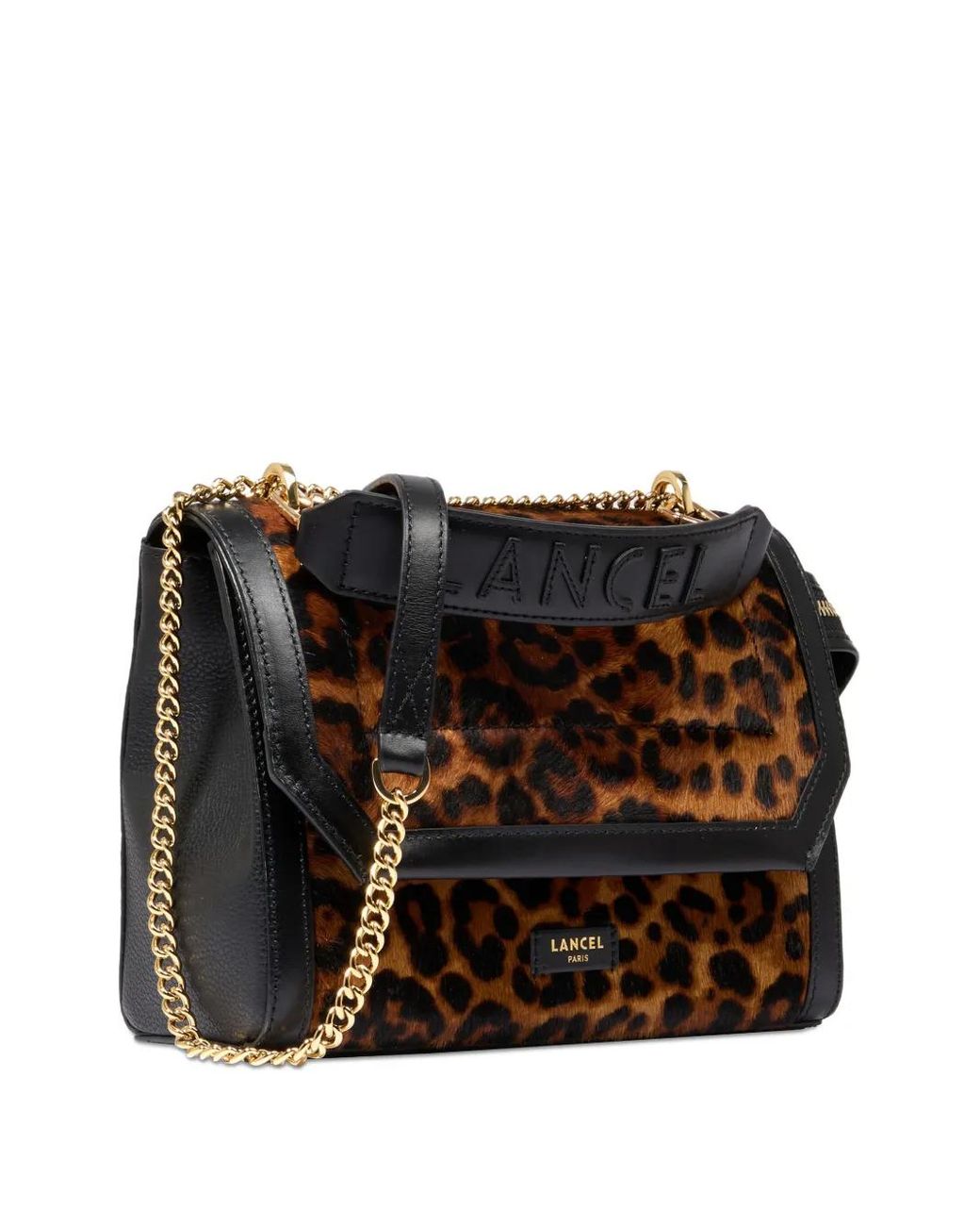 Lancel Ninon Leopard-Print Flap Bag in Black | Lyst