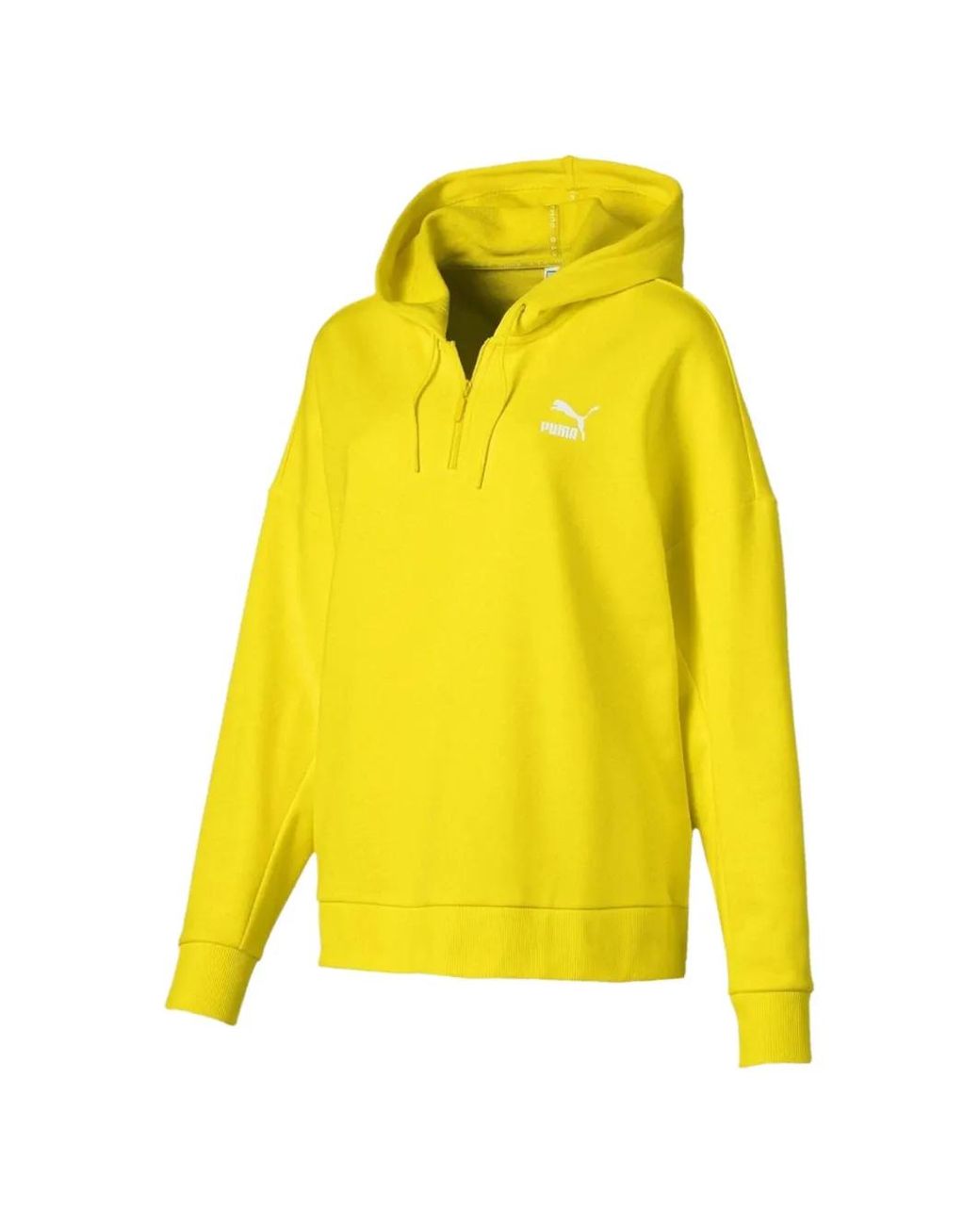 PUMA Half-Zip Hoodie in Yellow | Lyst UK