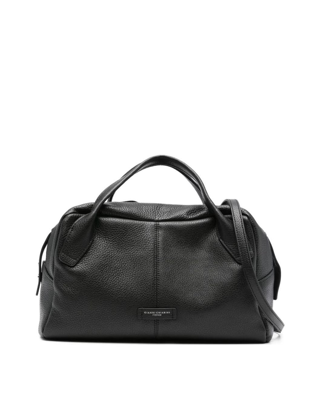 Gianni Chiarini Emily Grained-Leather Tote Bag in Black | Lyst