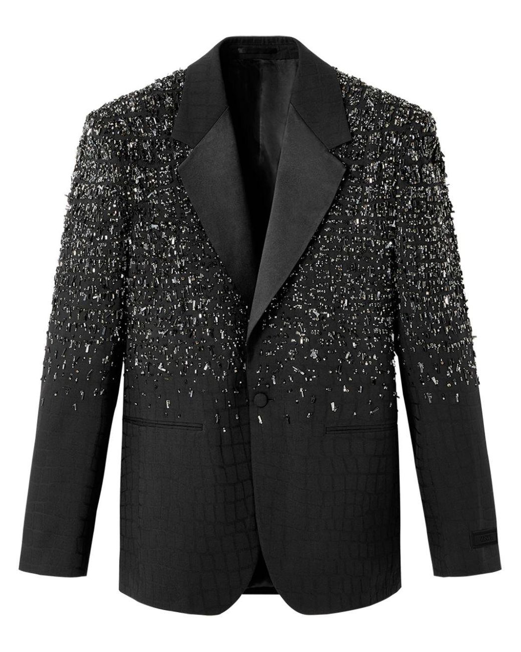 Versace Crystal-embellished Virgin-wool Blazer in Black for Men | Lyst