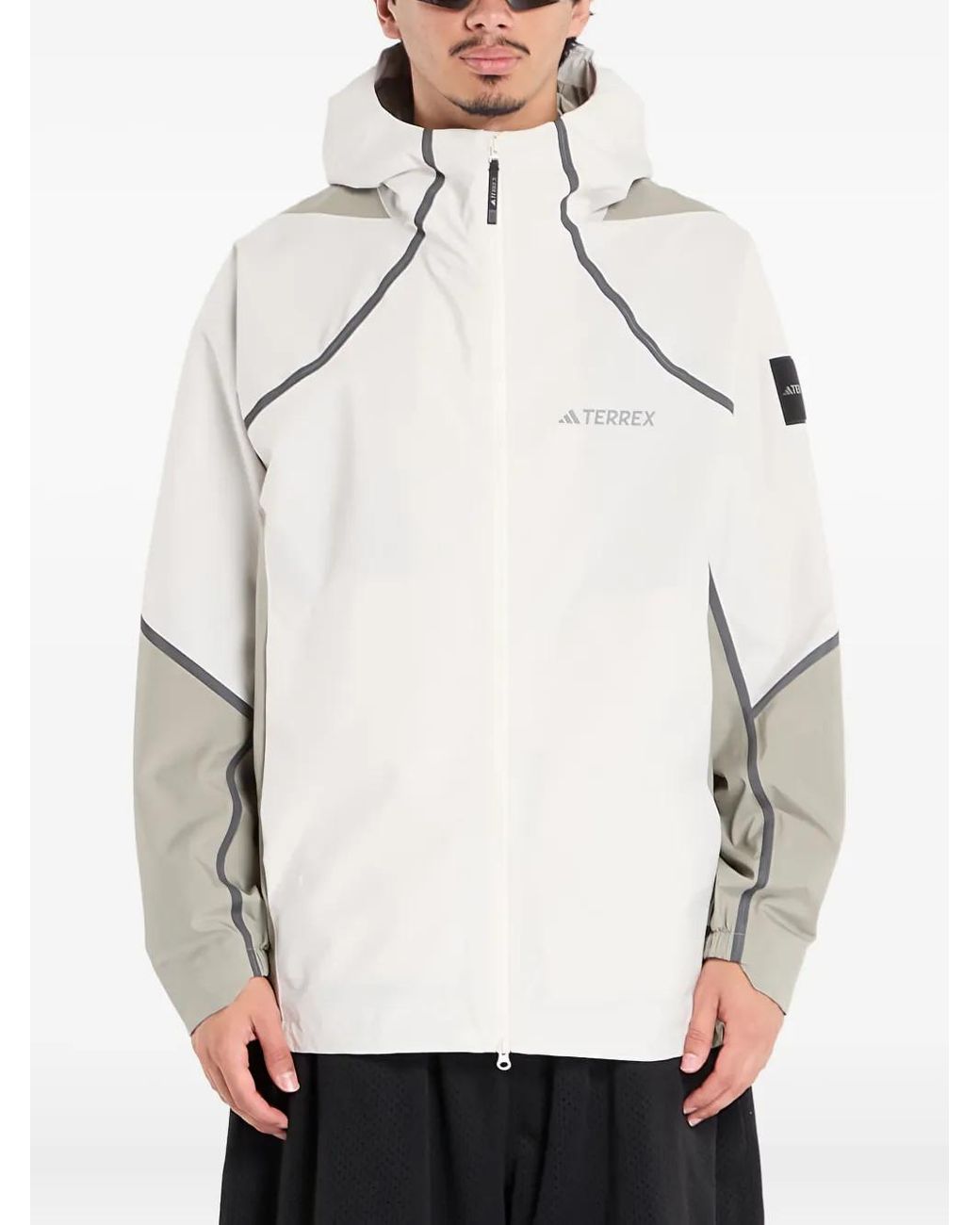 adidas Nat Geo Climaproof Hooded Jacket in White for Men | Lyst